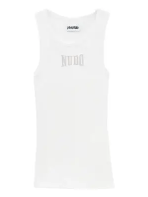 MAGLIANO Ribbed Cotton Logo Vest - Neutrals