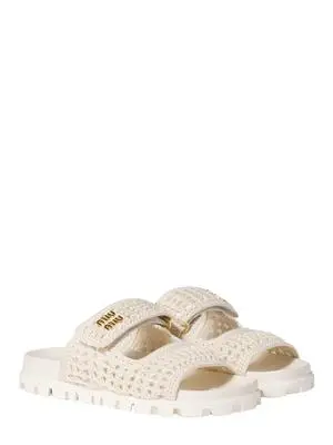 Miu Miu Crochet Sandals - Ivory