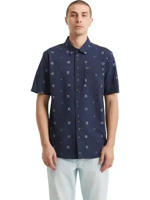 Volcom Scaler Stone Woven Short Sleeve Shirt - Dark Navy