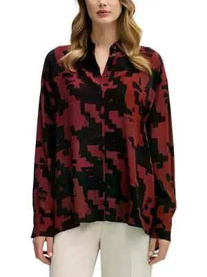 Sisley Geometric Print Shirt - Red