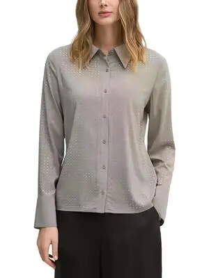 Sisley Embellished Button-up Shirt - Grey
