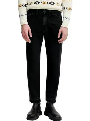 Sisley Frayed-hem Jeans - Black