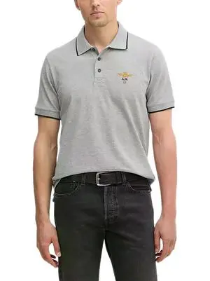 AERONAUTICA MILITARE Trim Embroidery Polo Shirt - Grey