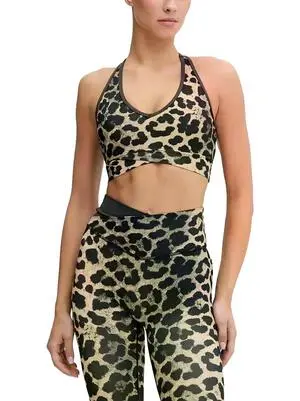 P.E Nation Animal Print Racerback Bra - Neutrals
