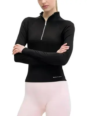 P.E Nation Long-sleeve Quarter-zip Top - Black