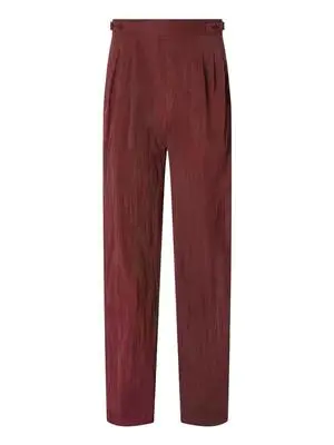 Zegna Pleated Cotton Pants - Red