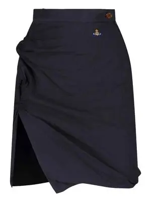 Ermanno Scervino Draped Midi Skirt Black