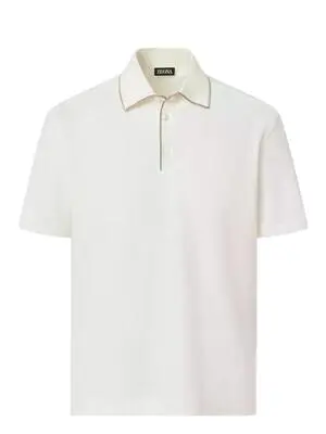 Zegna Textured Polo Shirt - Neutrals