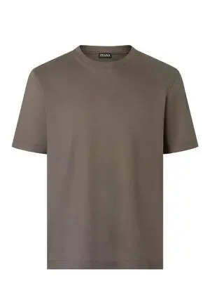 Zegna Piquet Cotton T-shirt Grey