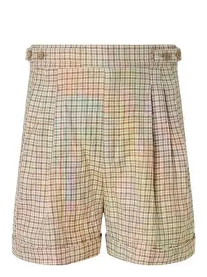 Zegna Button-detail Pleated Silk Shorts - Neutrals