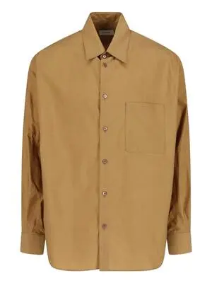 LEMAIRE Shirt In Cotton And Silk - Brown