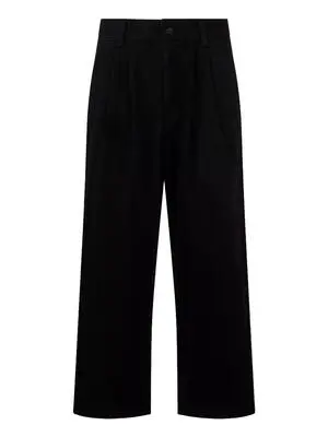 AGOLDE Pleated Wide Leg Trousers - Black