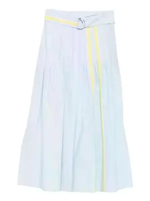 Akris Belted Striped Midi Skirt - Blue