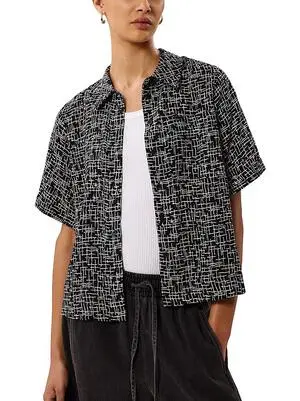 Whistles Woven Grid Shirt - Black/multi