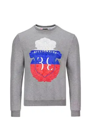 BILLIONAIRE Crest Embroidered Sweatshirt - Grey