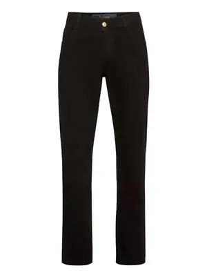 BILLIONAIRE Embroidered Five-pocket Jeans - Black