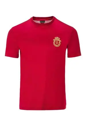 BILLIONAIRE Crest Embroidered T-shirt - Red
