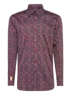 BILLIONAIRE Crest Slim-fit Baroque-print Shirt - Black