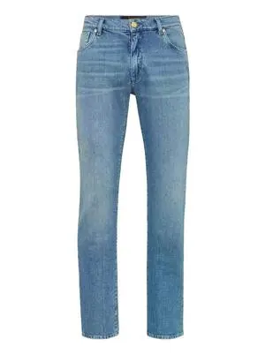 BILLIONAIRE Embroidered Straight Jeans - Blue