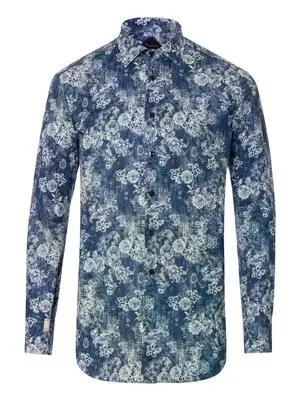 BILLIONAIRE Floral-pattern Shirt - Blue