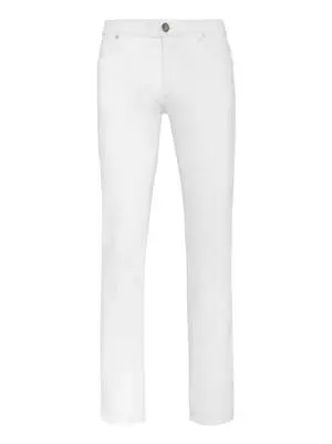 BILLIONAIRE Embroidered Straight-leg Jeans - White