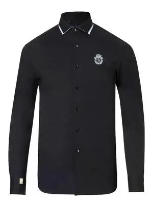 BILLIONAIRE Amede Crest-embroidered Shirt - Black