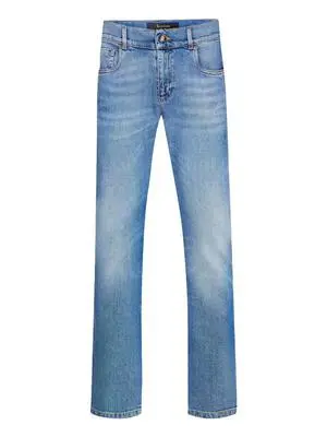 BILLIONAIRE Embroidered Slim Jeans - Blue