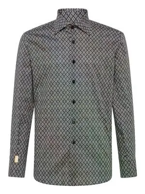 BILLIONAIRE Geometric Long-sleeved Shirt - Black