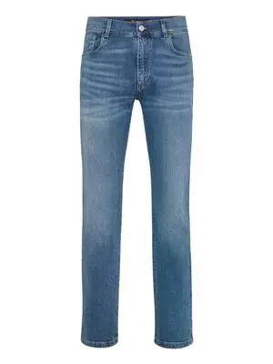 BILLIONAIRE Embroidered Five-pocket Jeans - Blue