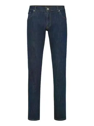 BILLIONAIRE Straight Leg Jeans With Emblems - Blue