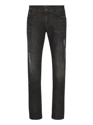 BILLIONAIRE Logo-embroidered Jeans - Black