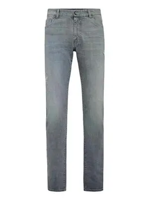 BILLIONAIRE Embroidered-Logo Jeans Grey