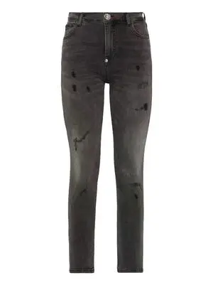 Philipp Plein Slim-fit Ripped Jeans - Grey
