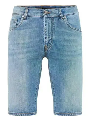 BILLIONAIRE Embroidered Denim Shorts - Blue