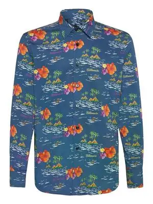BILLIONAIRE Floral-print Shirt - Blue