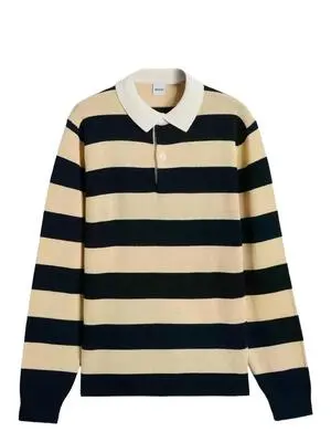 Aspesi Striped Polo Shirt Blue