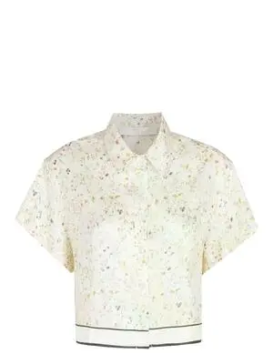 TELA Floral-print Short-sleeve Shirt - Neutrals