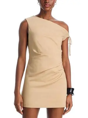Line & Dot Lelio One-shoulder Dress - Tan