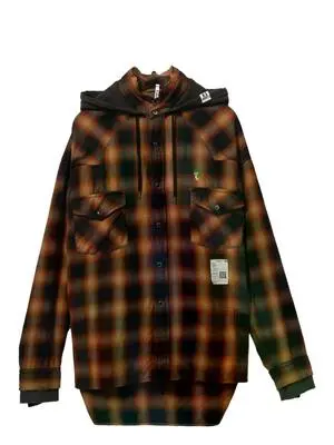 Mihara Yasuhiro Hooded Checked Shirt - Brown