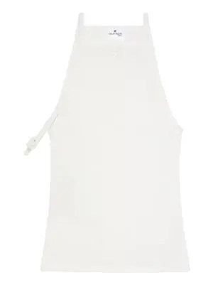 COURREGES Halterneck Ribbed Tank Top - White