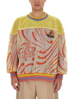 VIVIENNE WESTWOOD Printed Mesh Sweatshirt - White