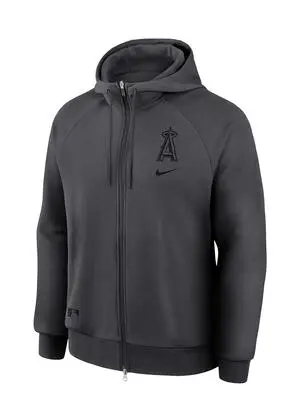 Nike Los Angeles Angels Authentic Collection Dri-fit Mlb Full-zip Hoodie - Grey