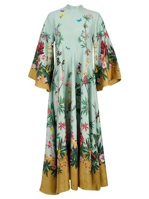 La DoubleJ Zooflora Maxi Magnifico Silk Dress Multicolour