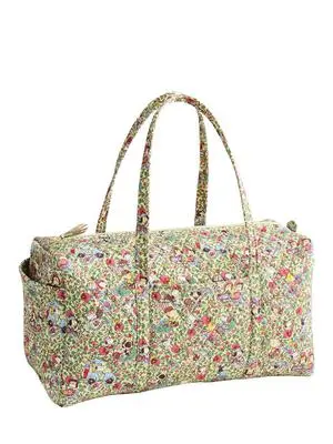 VERA BRADLEY Peanuts Large Original Duffle In Country Club Peanuts Paisley - Green