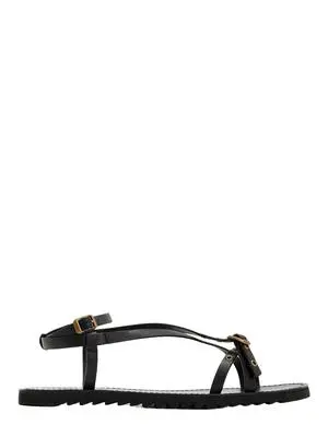 ALLSAINTS Tyla Eyelet Leather Sandals - Black
