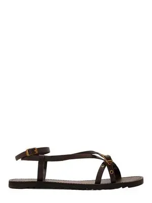 ALLSAINTS Tyla Eyelet Leather Sandals - Brown