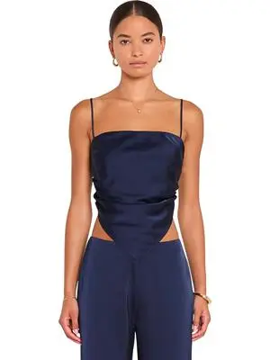 Amanda Uprichard Juna Satin Top - Ink