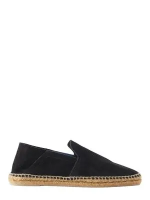 CastaÑer Parker Collapsible-Heel Suede Espadrilles Black