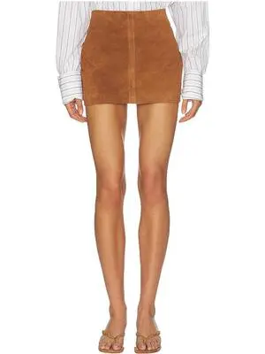 ANIYE BY Janis Leather Mini Skirt - Cognac