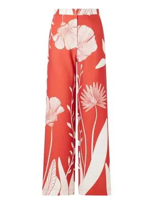 ANDRES OTALORA Floral-print Wide-leg Pants - Red